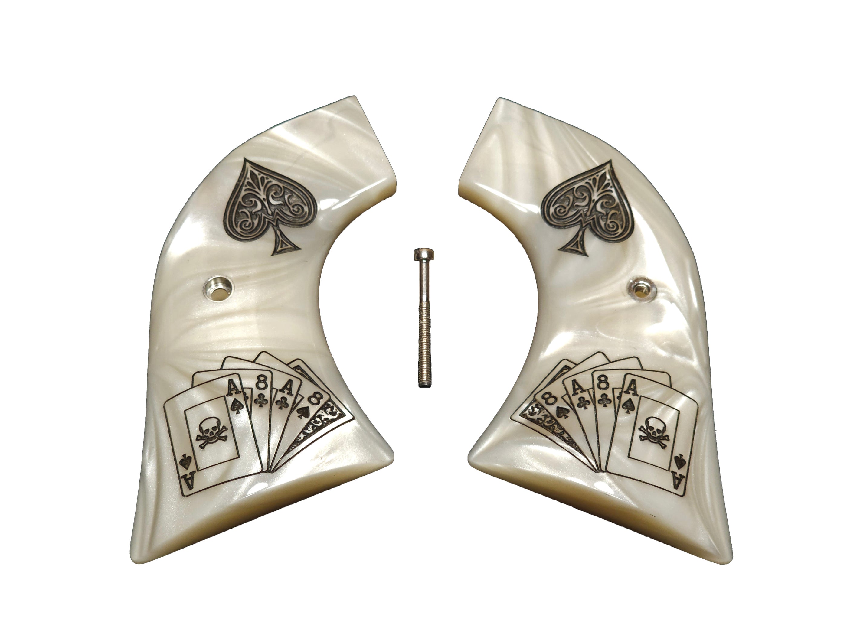 Pearl Dead Man's Hand Ruger New Vaquero Grips — LS Grips