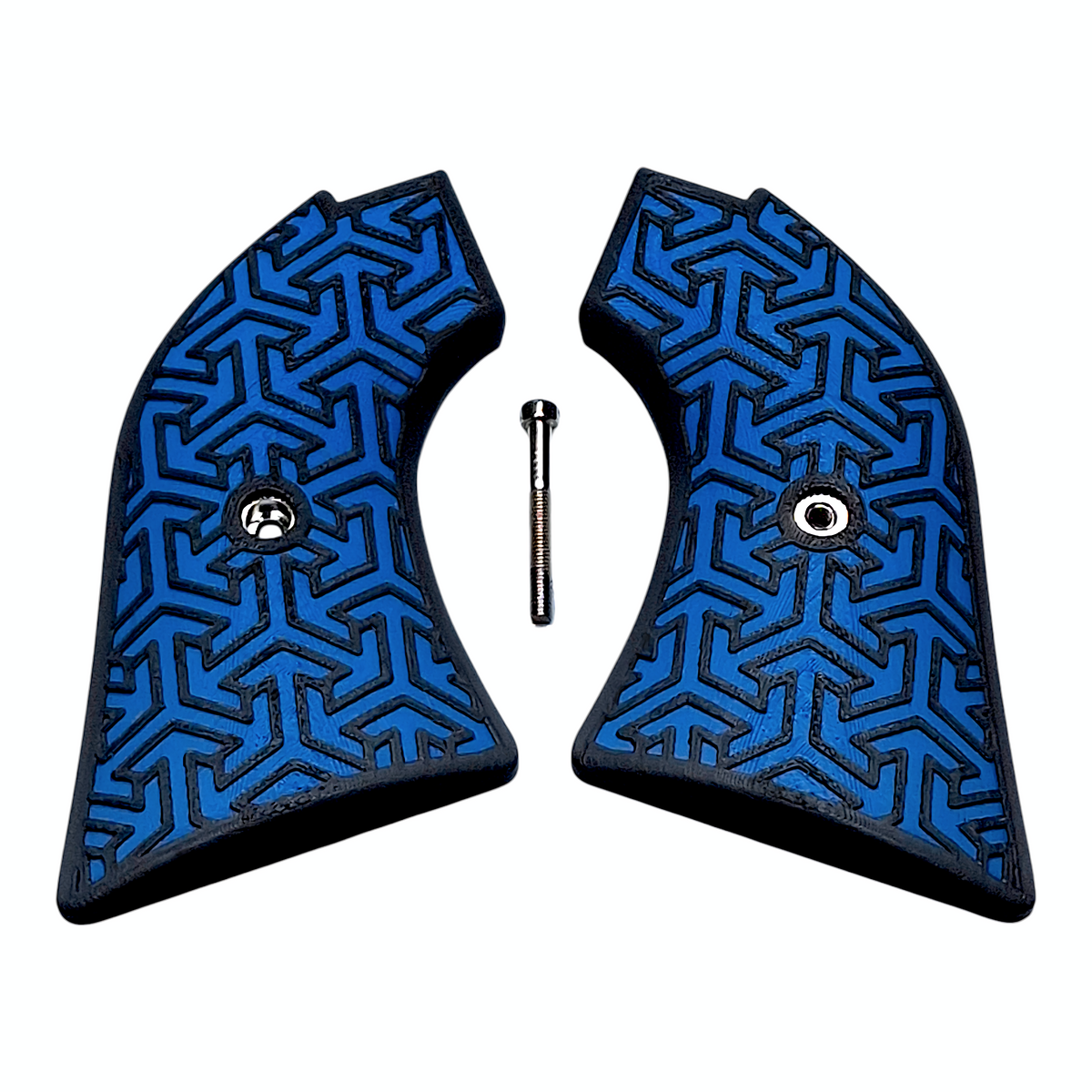 Blue & Black Tritessel Printed Heritage Rough Rider Grips — LS Grips