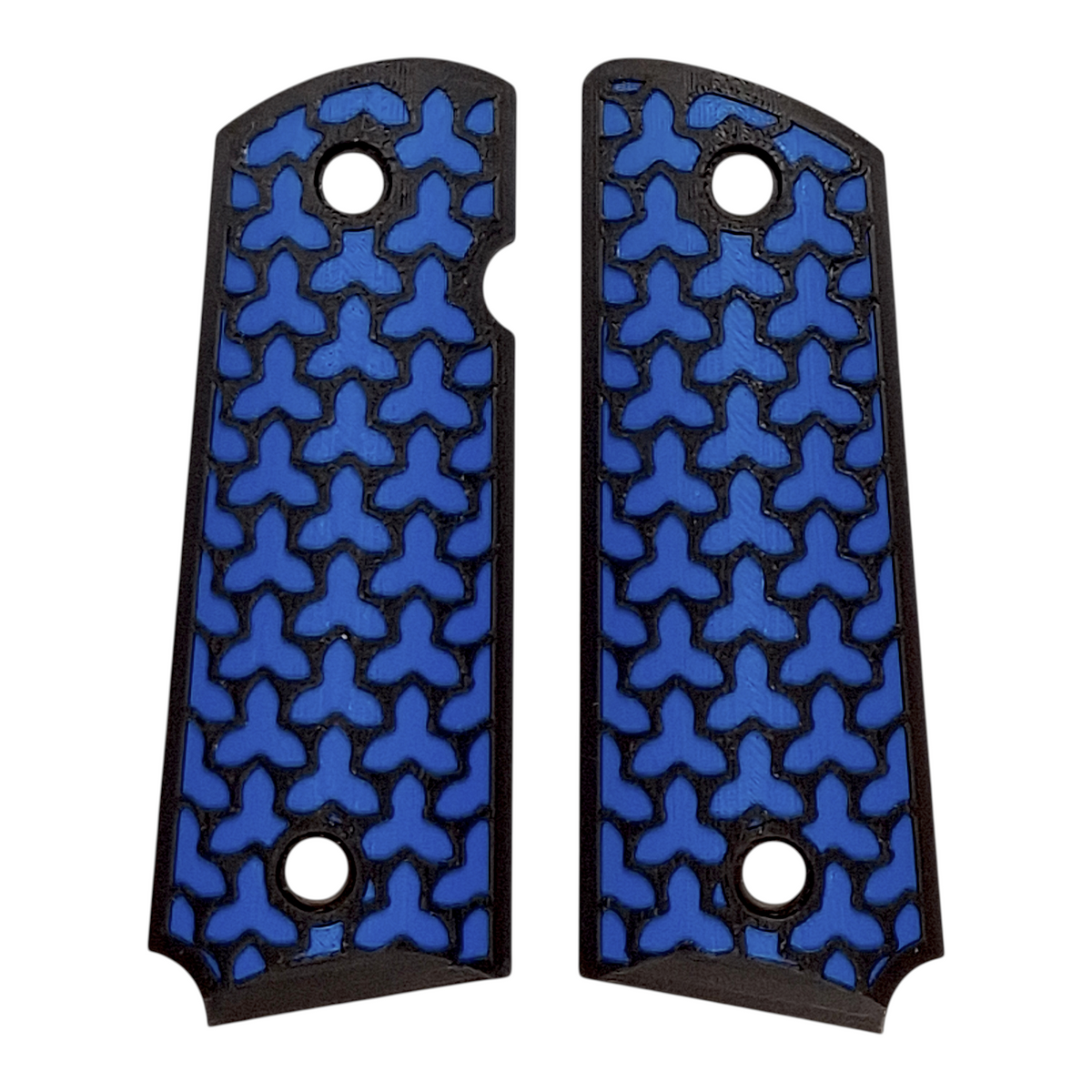 Blue & Black Fusion Printed 1911 Grips (Compact) — LS Grips