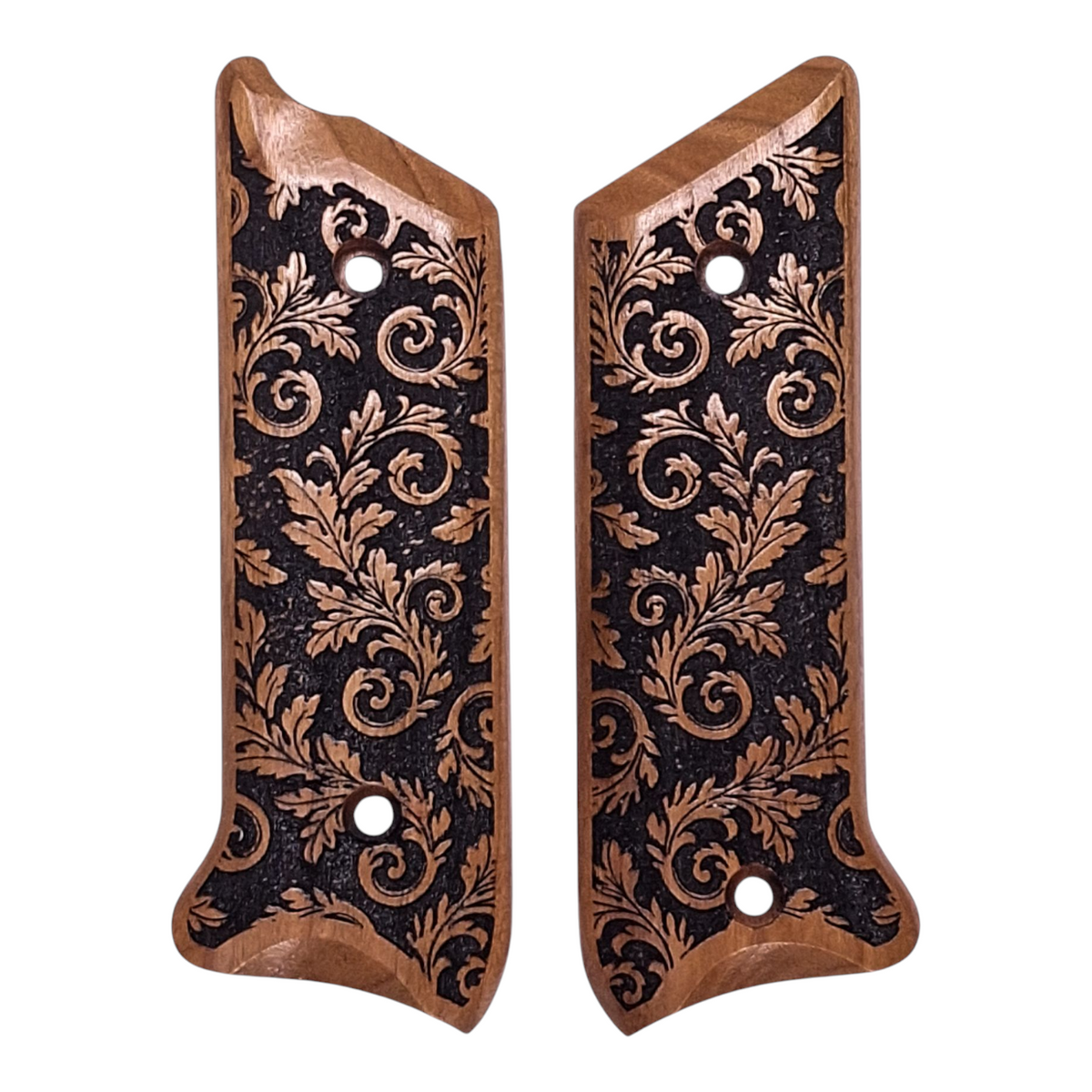 Cherry Inked Floral Scroll Ruger Mark II/III Grips — LS Grips