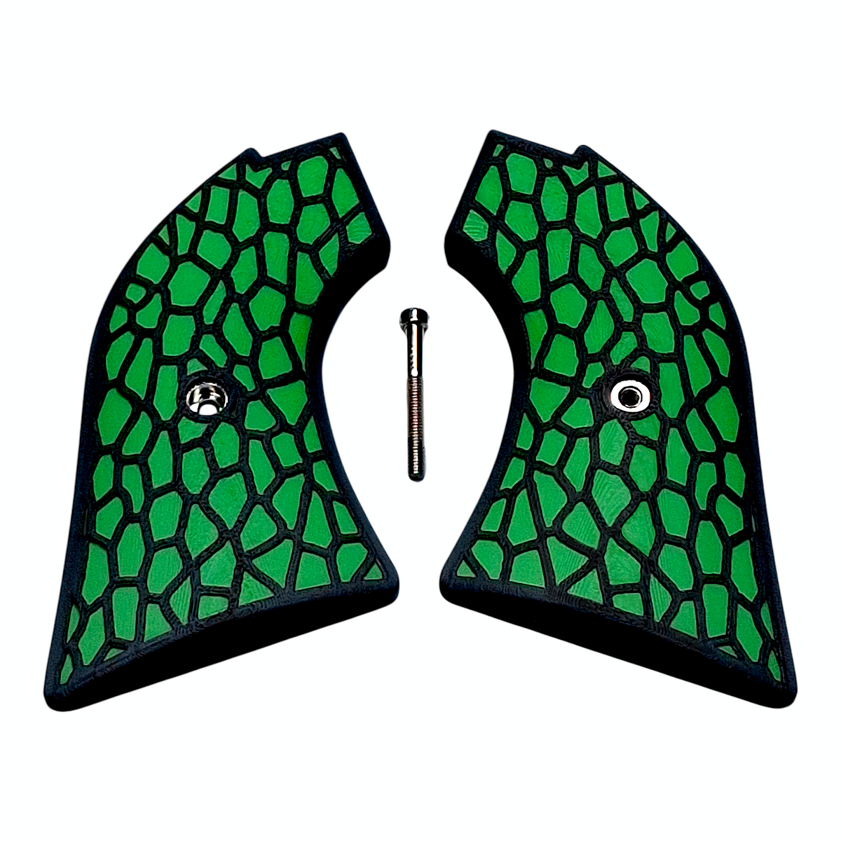 Green & Black Reptile Printed Heritage Rough Rider Grips — LS Grips
