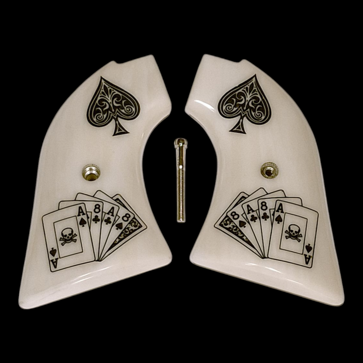 Faux Ivory Dead Man's Hand Heritage Rough Rider Grips — LS Grips