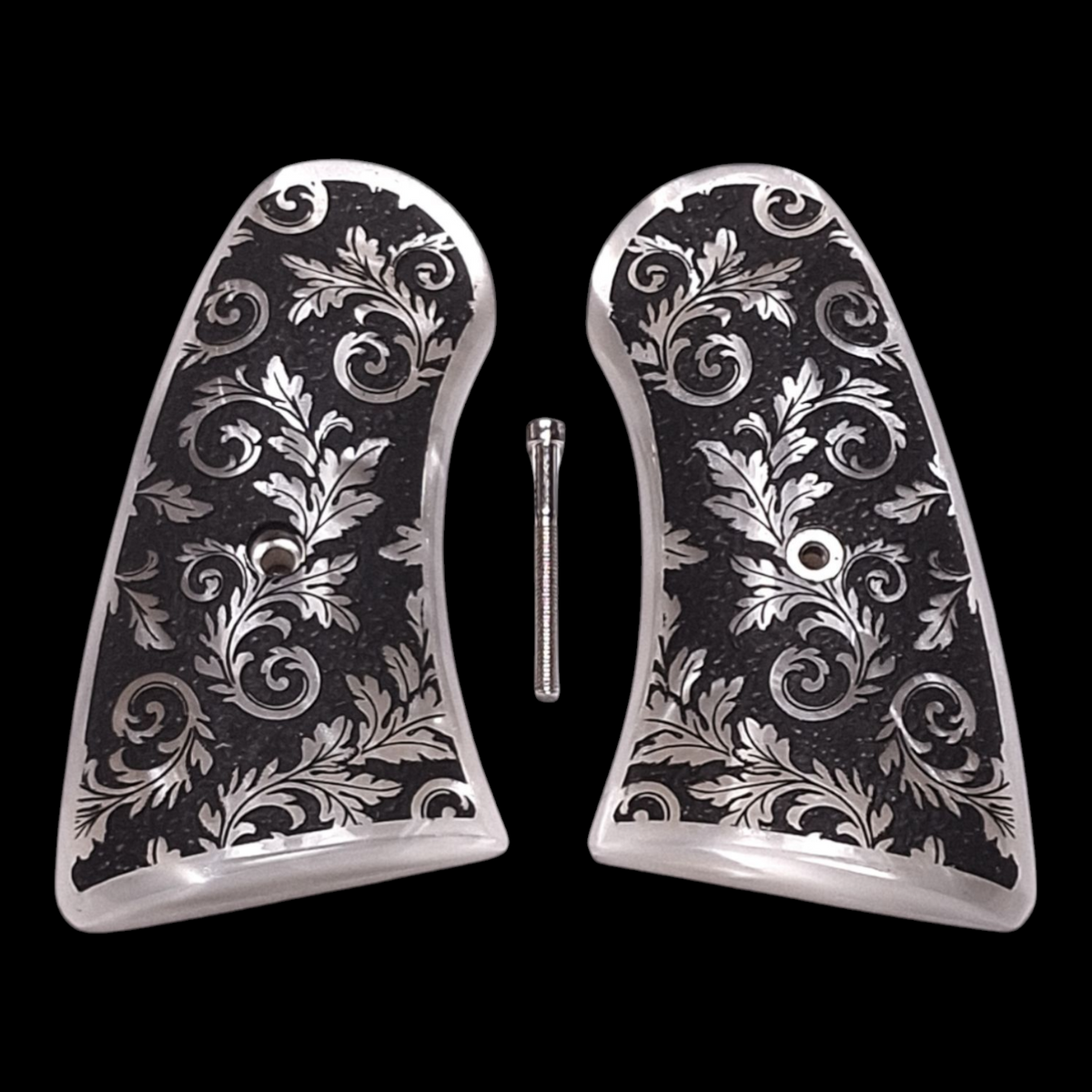 Pearl Floral Scroll Uberti Schofield Grips — LS Grips