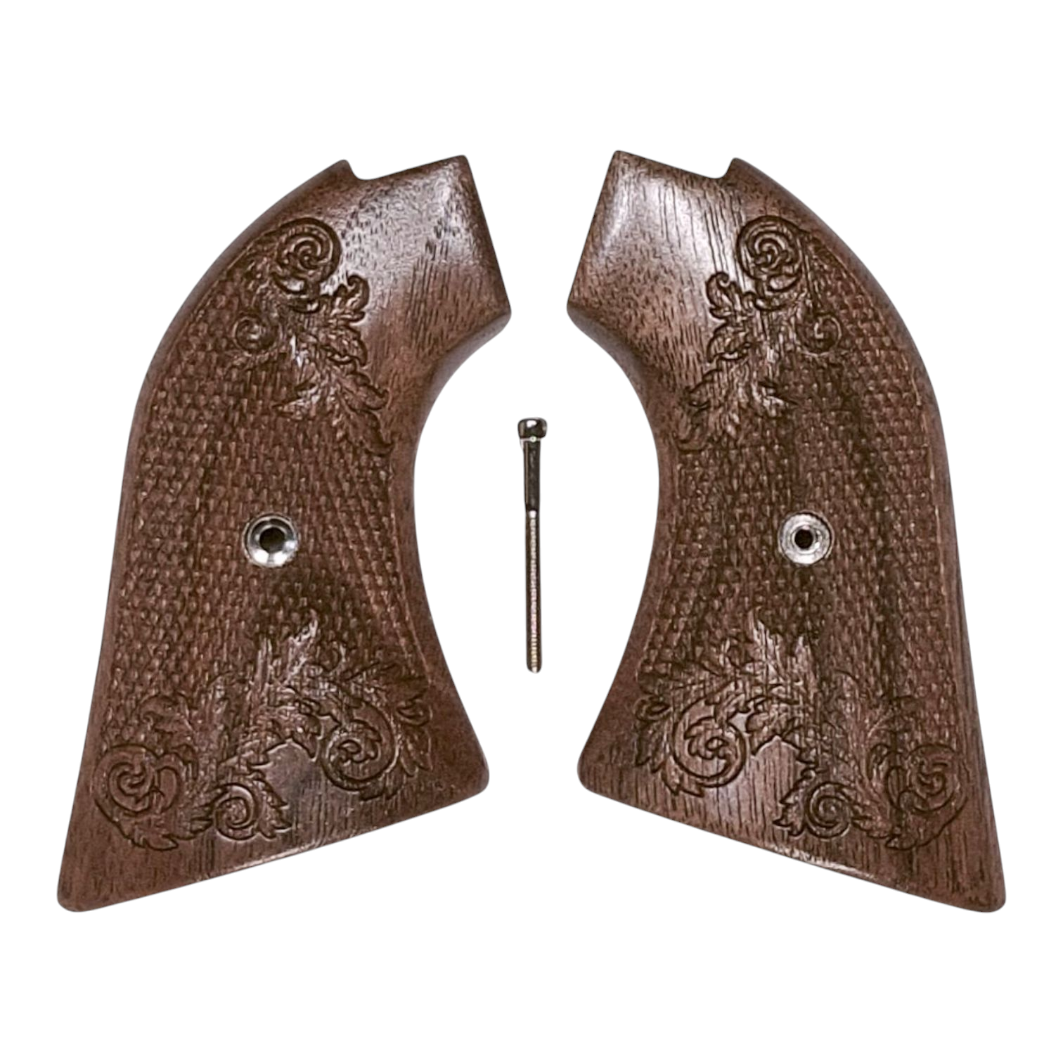 Walnut Floral Checkered Heritage Rough Rider Grips – LS Grips