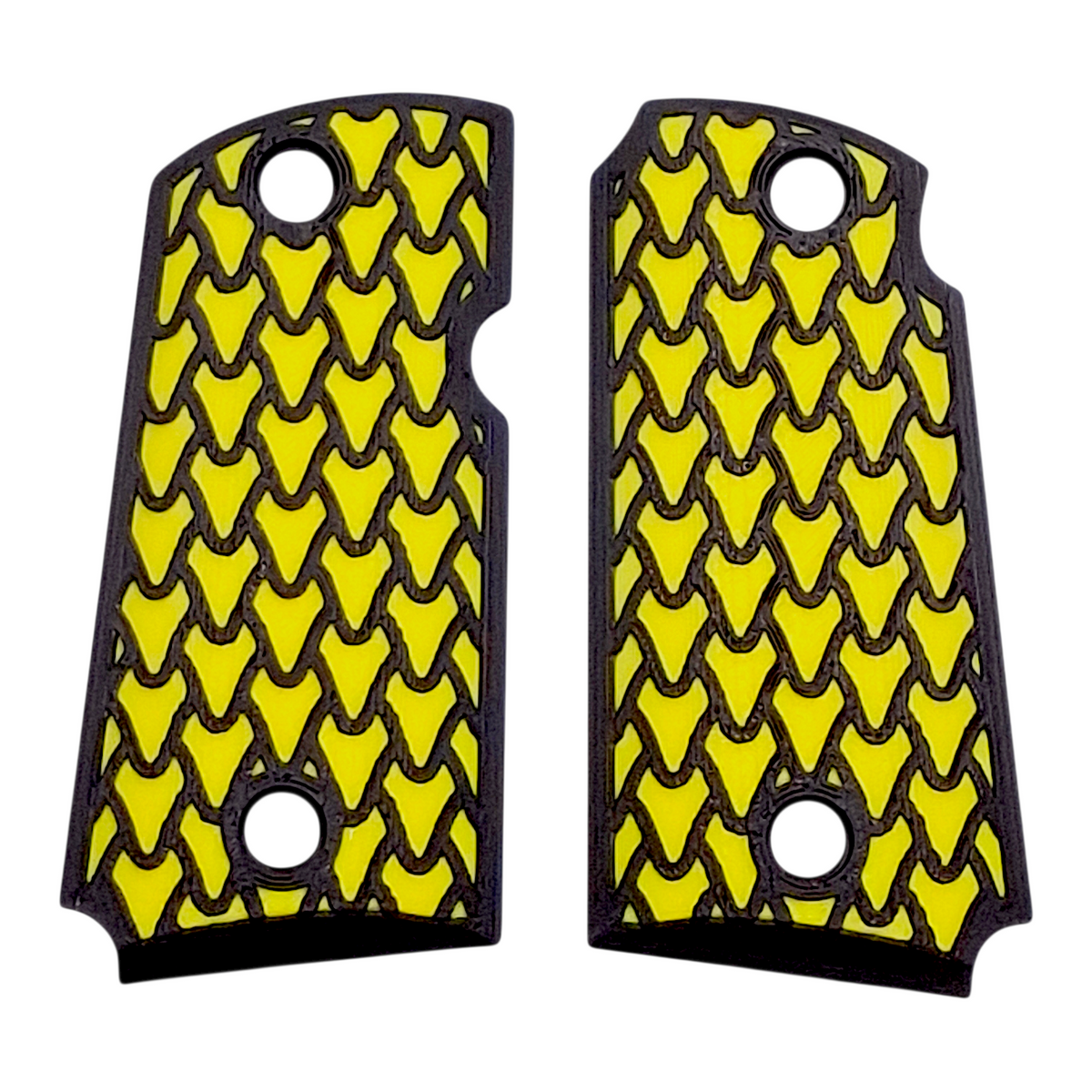 Yellow & Black Dragon Scale Printed Kimber Micro 9 Grips — LS Grips