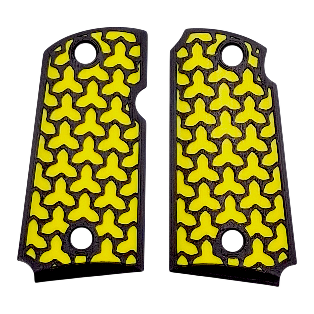 Yellow & Black Fusion Printed Kimber Micro 9 Grips — LS Grips