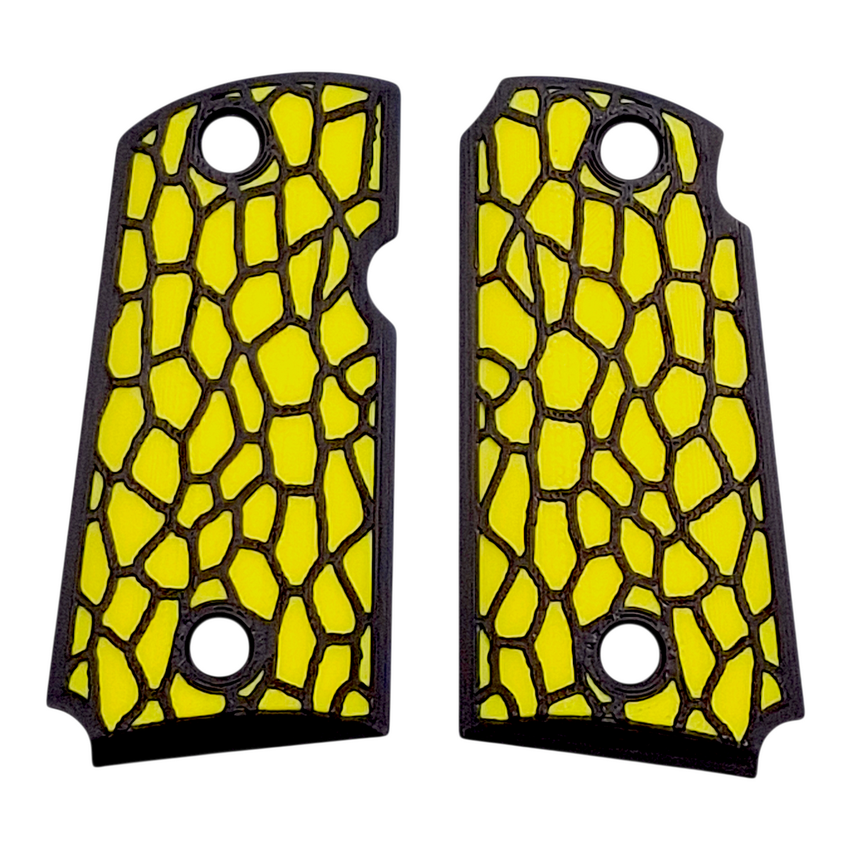 Yellow & Black Reptile Printed Kimber Micro 9 Grips — LS Grips